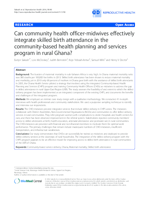 (PDF) TOPIC: THE ROLE OF COMMUNITY-BASED HEALTH PLANNING AND SERVICES ...