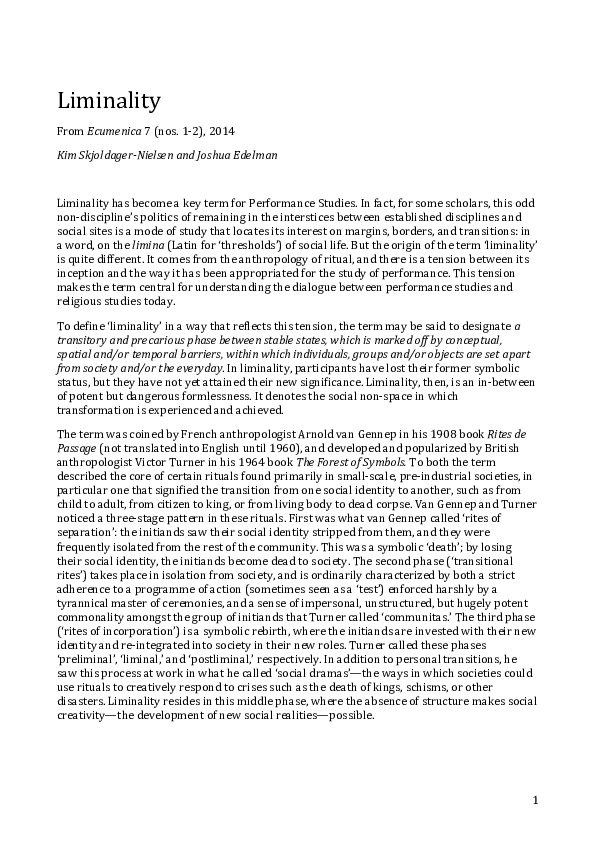 (PDF) Liminality