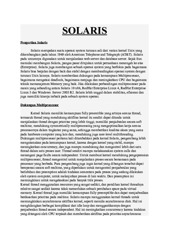 Apa itu Solaris ? | Aris Munandar - Academia.edu
