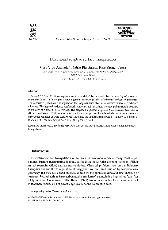 (PDF) Directional adaptive surface triangulation