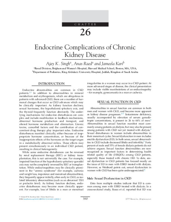 (PDF) Endocrine Complications of Chronic Kidney Disease