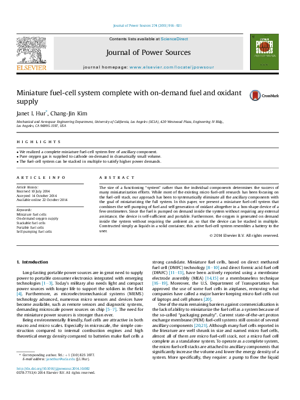 (PDF) Miniature fuel-cell system complete with on-demand fuel and ...