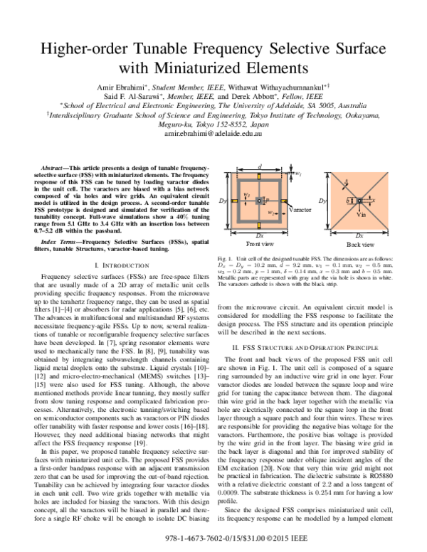 (PDF) Higher-order Tunable Frequency Selective Surface with ...