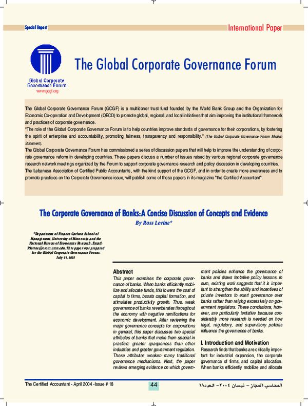 (PDF) The Global Corporate Governance Forum