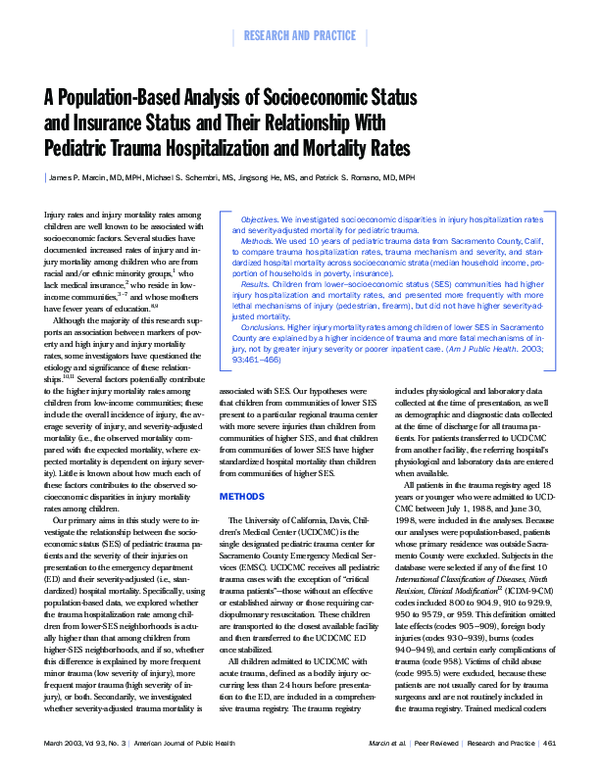 (PDF) A population-based analysis of socioeconomic status and insurance ...