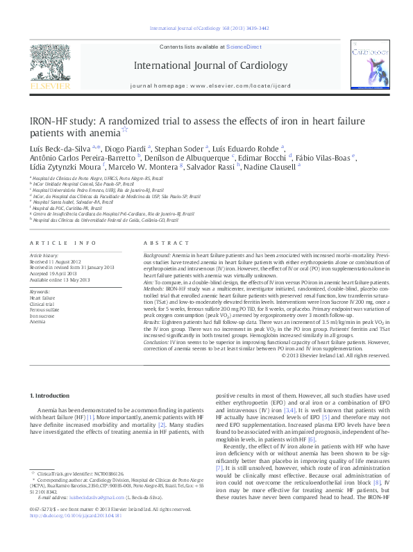 (PDF) IRON-HF study: A randomized trial to assess the effects of iron ...