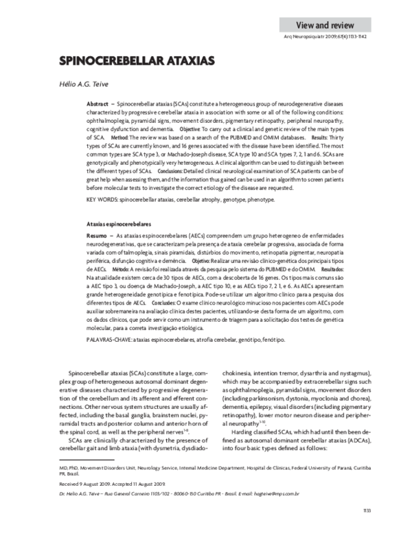 (PDF) Spinocerebellar ataxias