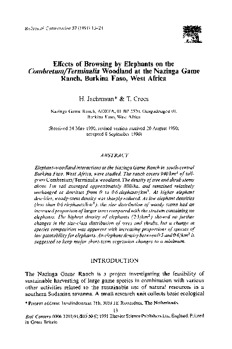 (PDF) Effects of browsing by elephants on the Combretum/Terminalia ...