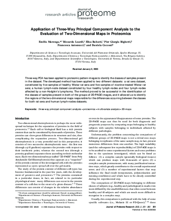 (PDF) Application of three-way principal component analysis to the ...