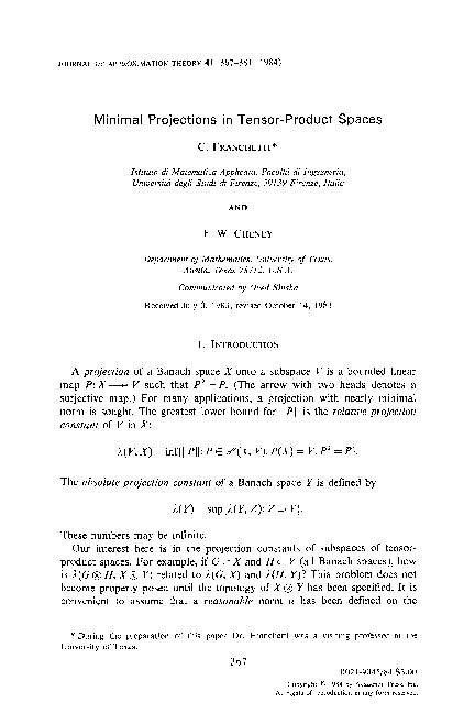 (PDF) Minimal projections in tensor-product spaces
