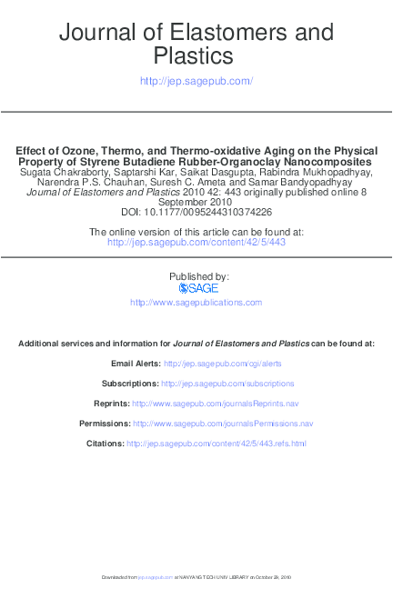 (PDF) Effect of Ozone, Thermo, and Thermo-oxidative Aging on the ...