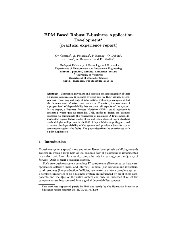 (PDF) BPM based robust E-Business application development