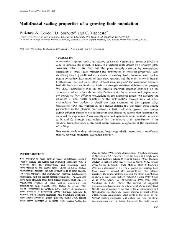 (PDF) Multifractal scaling properties of a growing fault population
