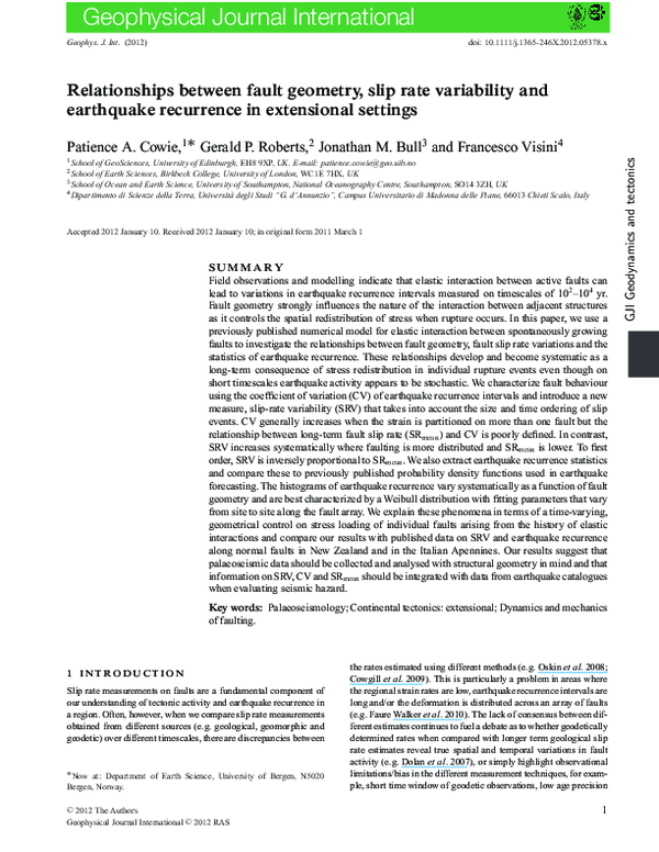 Pdf Quantifying Fault Slip Rate Variations And Earthquake Clustering