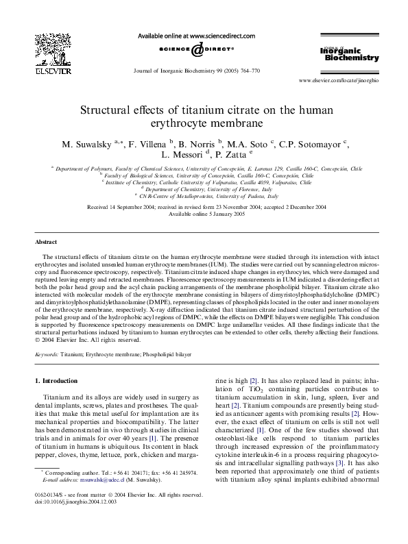 (PDF) Structural effects of titanium citrate on the human erythrocyte ...