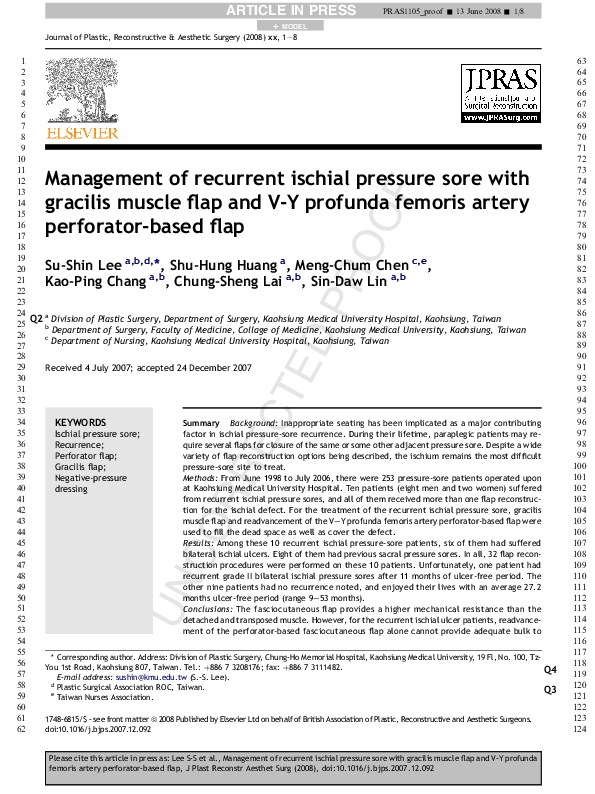 (PDF) Management of recurrent ischial pressure sore with gracilis ...