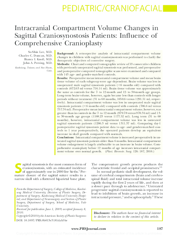 (PDF) Intracranial Compartment Volume Changes in Sagittal ...