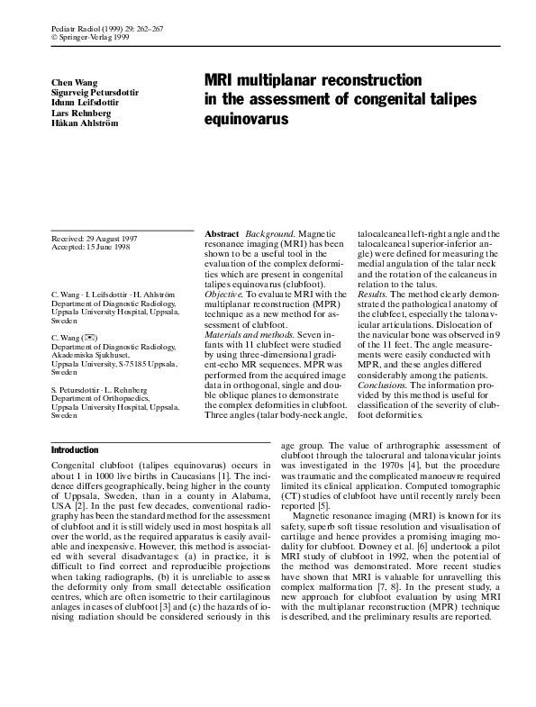 (PDF) MRI multiplanar reconstruction in the assessment of congenital ...