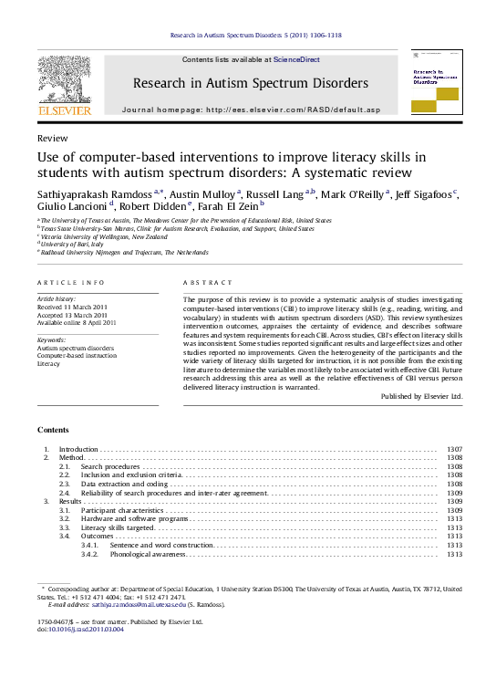 (PDF) Use of computer-based interventions to improve literacy skills in ...