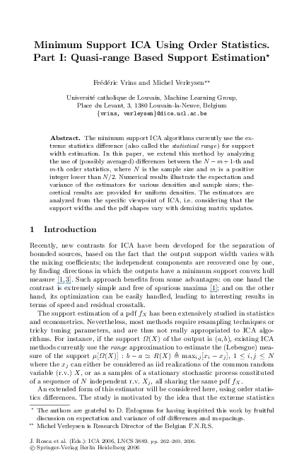 (PDF) Minimum support ICA using order statistics. part II: performance analysis