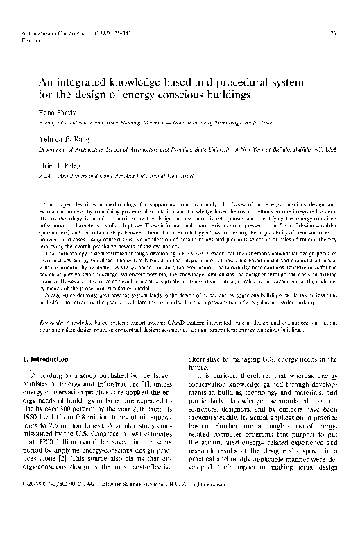 (PDF) An integrated knowledge-based and procedural system for the design of energy conscious ...