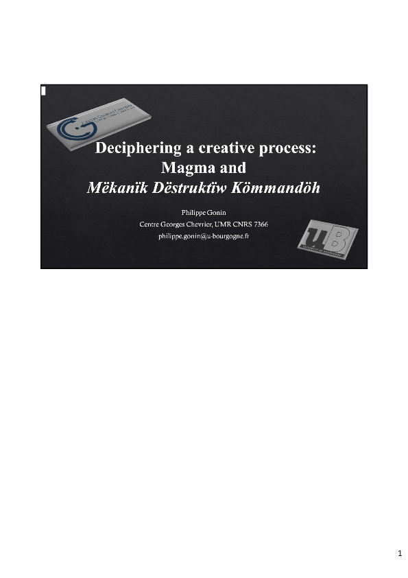 (PDF) Construction Process of MAGMA MDK in Edinburgh