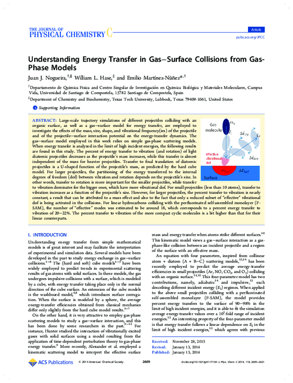 (PDF) Understanding Energy Transfer in Gas–Surface Collisions from Gas ...