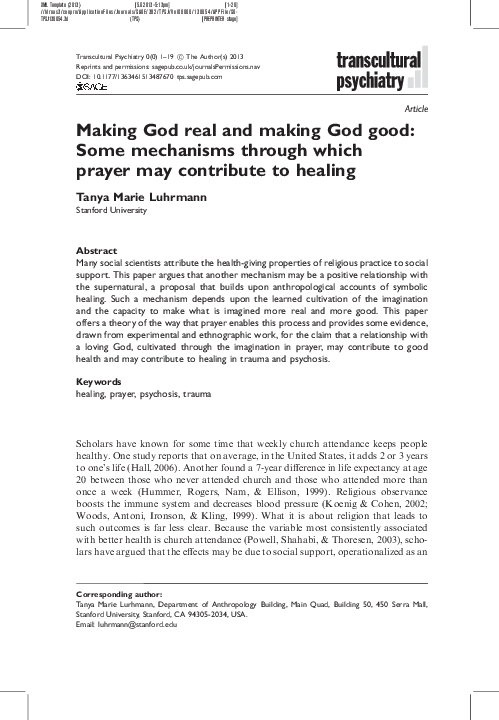 (PDF) Making God real and making God good: some mechanisms through ...