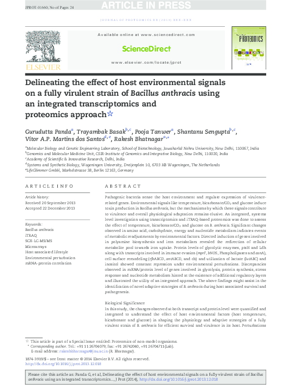 (PDF) Delineating the effect of host environmental signals on a fully ...