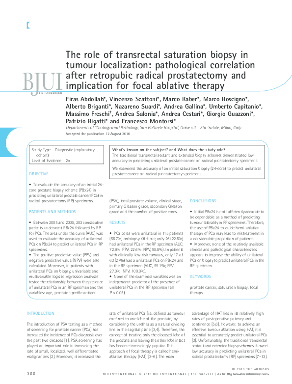 (PDF) Combination of clinical characteristics and transrectal ...