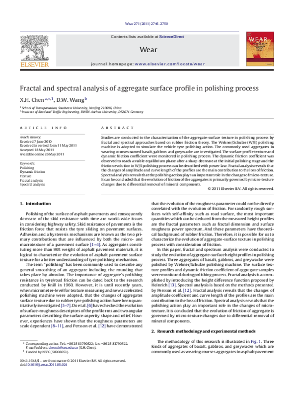 (PDF) Fractal and spectral analysis of aggregate surface profile in polishing process