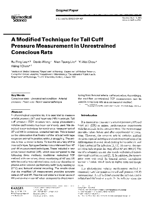 (PDF) A modified technique for tail cuff pressure measurement in ...