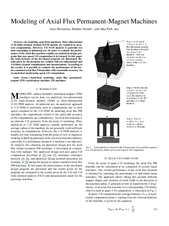 Pdf Modeling Of Axial Flux Permanent Magnet Machines
