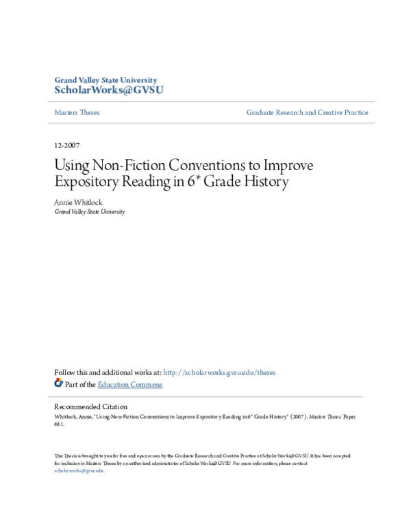 (PDF) Using Non-Fiction Conventions to Improve Expository Reading in 6 ...