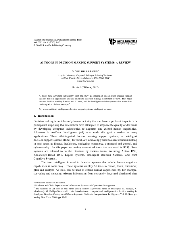 (PDF) Intelligent Decision Making: An AI-Based Approach