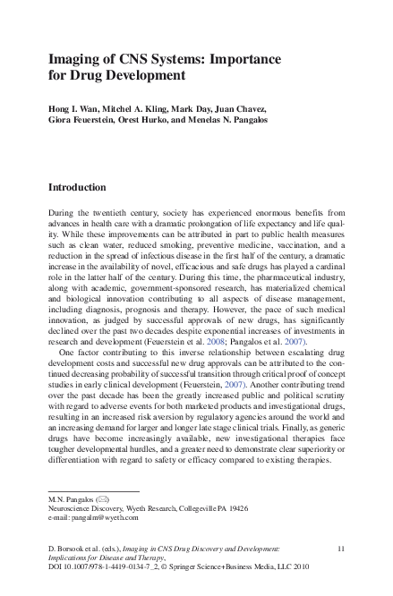 (PDF) Imaging of CNS Systems: Importance for Drug Development