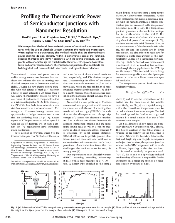 (PDF) Profiling the Thermoelectric Power of Semiconductor Junctions ...