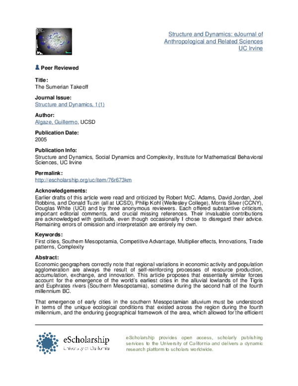 (PDF) The Sumerian Takeoff