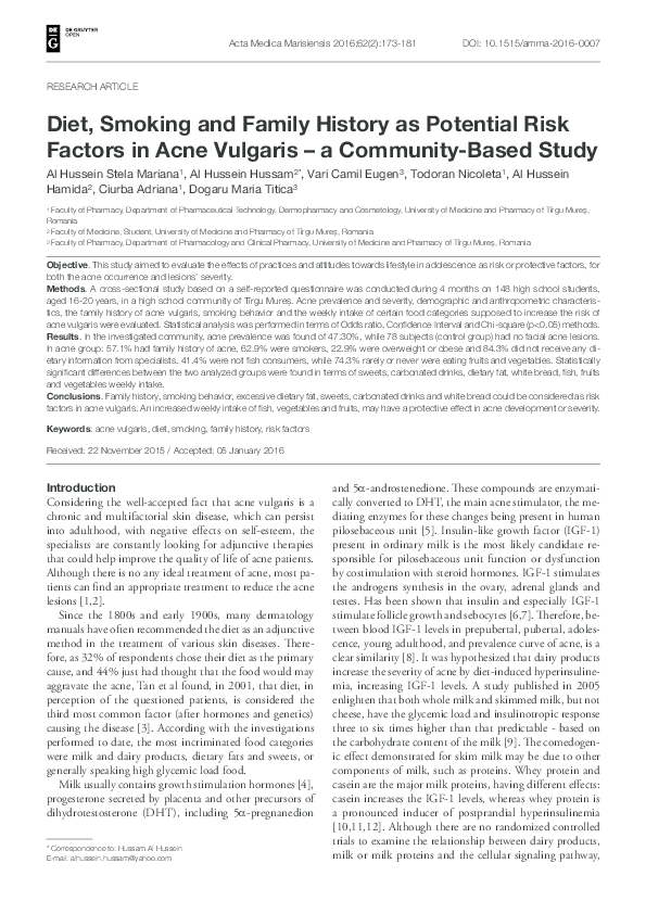 (PDF) Diet, Smoking and Family History as Potential Risk Factors in ...