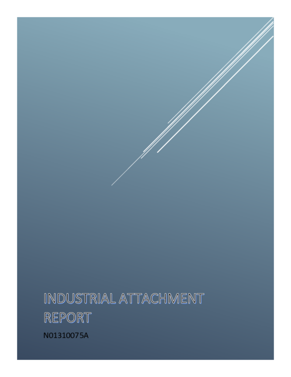 (PDF) industrial attachment report