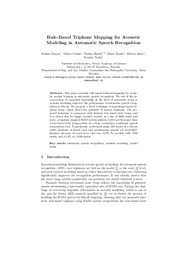 (PDF) Rule-based triphone mapping for acoustic modeling in automatic ...