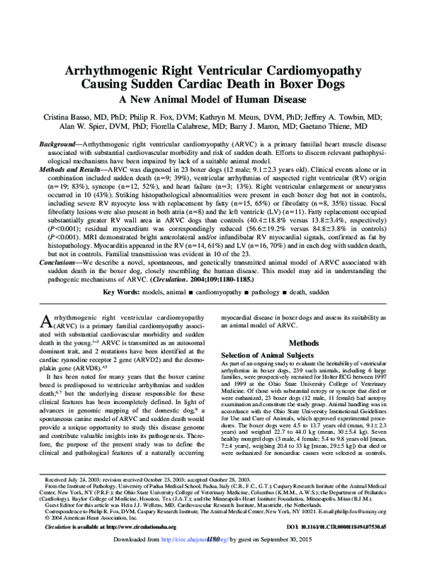 (PDF) Spectrum of Clinicopathologic Manifestations of Arrhythmogenic ...