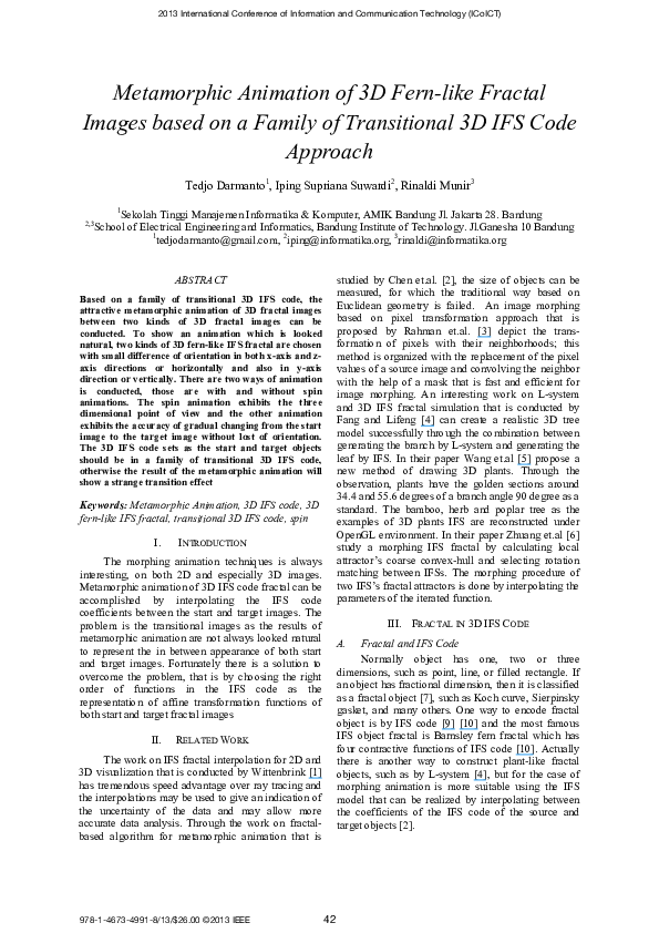 (PDF) Metamorphic animation of 3D fern-like fractal images based on a family of transitional 3D ...