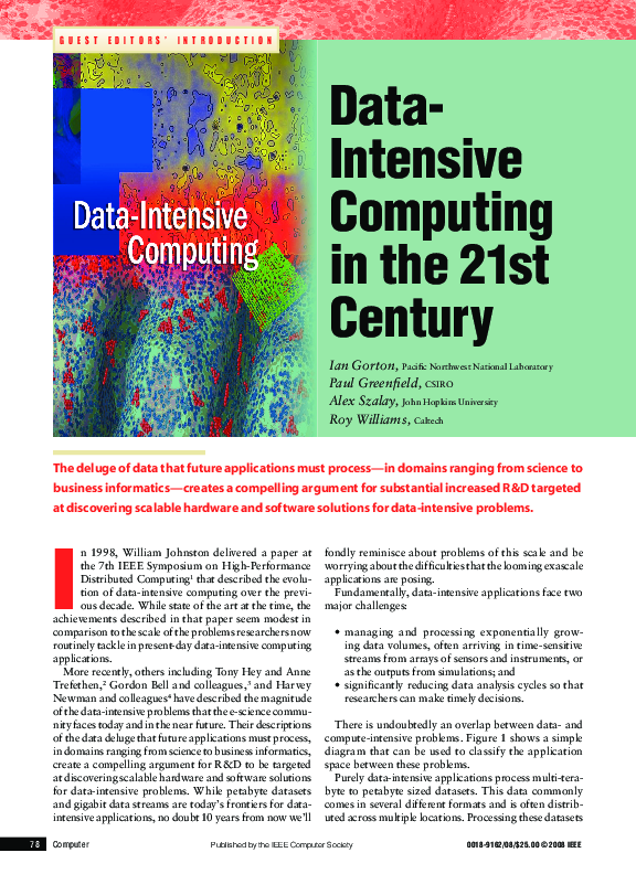 (PDF) Data-intensive computing in the 21st century