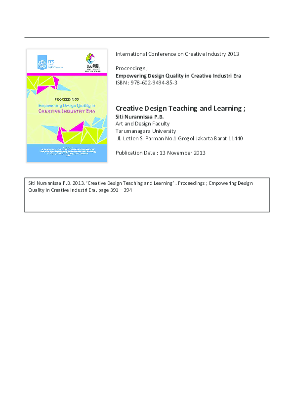 (PDF) Creative Design Teaching and Learning