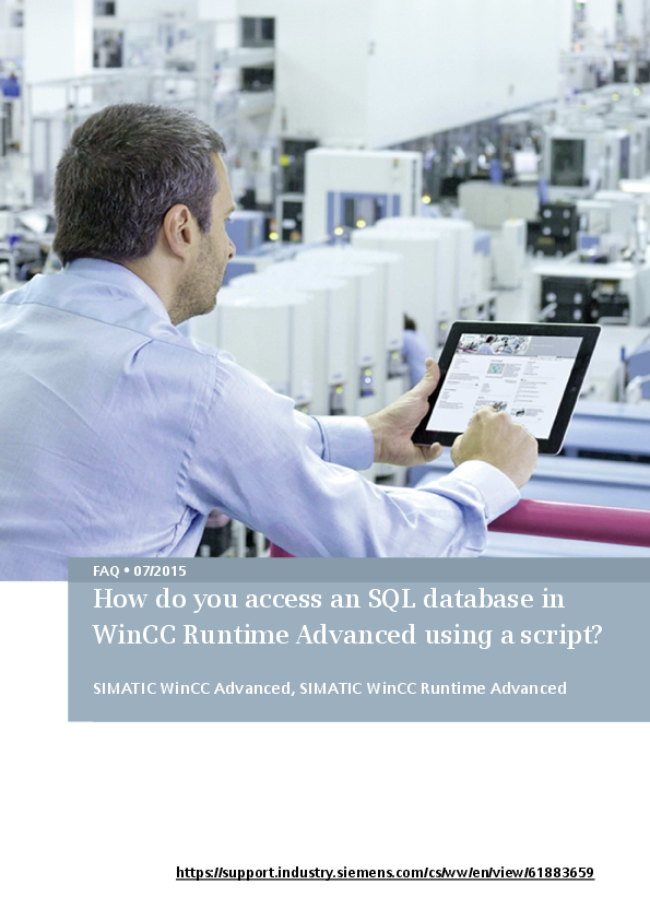 Pdf How Do You Access An Sql Database In Wincc Runtime Advanced Using A Script Simatic Wincc