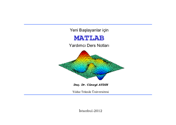 (PDF) MATLAB Yardımcı Ders Notları