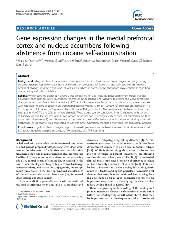 (PDF) Gene expression changes in the medial prefrontal cortex and ...