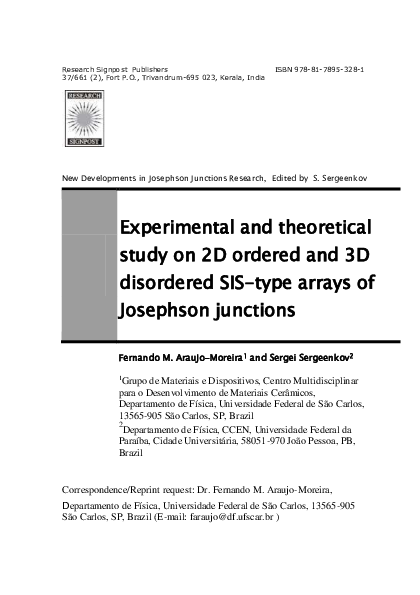 (PDF) Experimental and Theoretical Study on 2D Ordered and 3D ...
