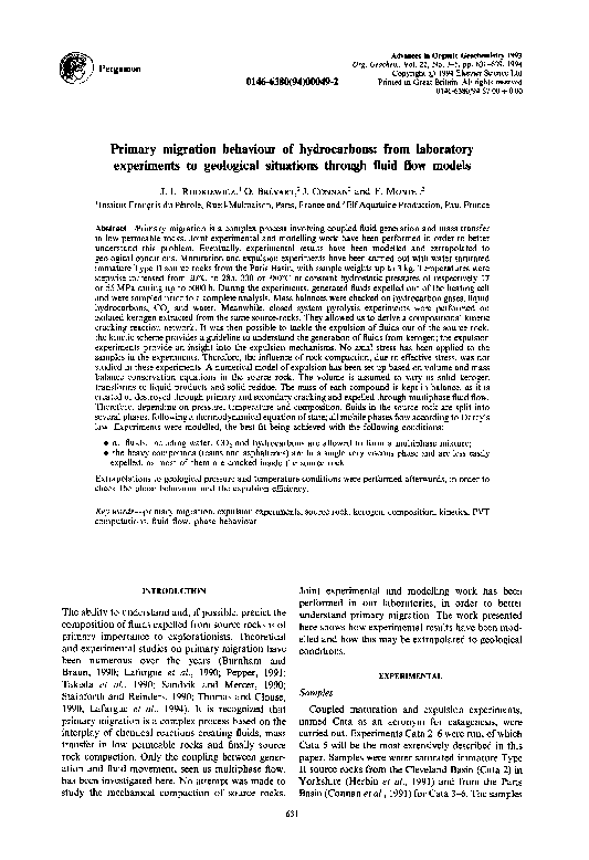 (PDF) Primary migration behaviour of hydrocarbons: from laboratory ...